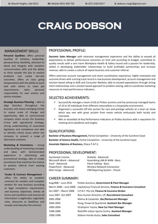 CRAIG DOBSON Resume | PDF