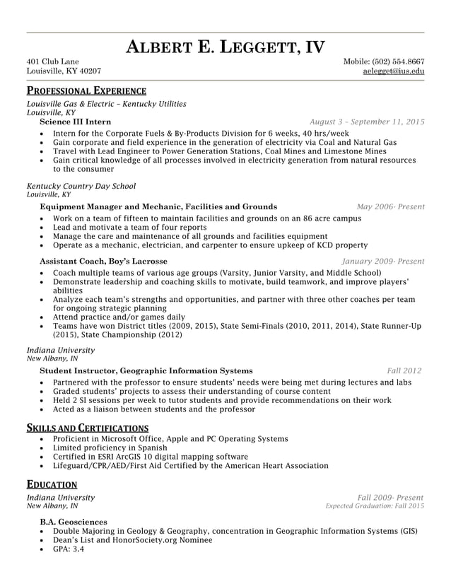 Albert Leggett- Resume | PDF