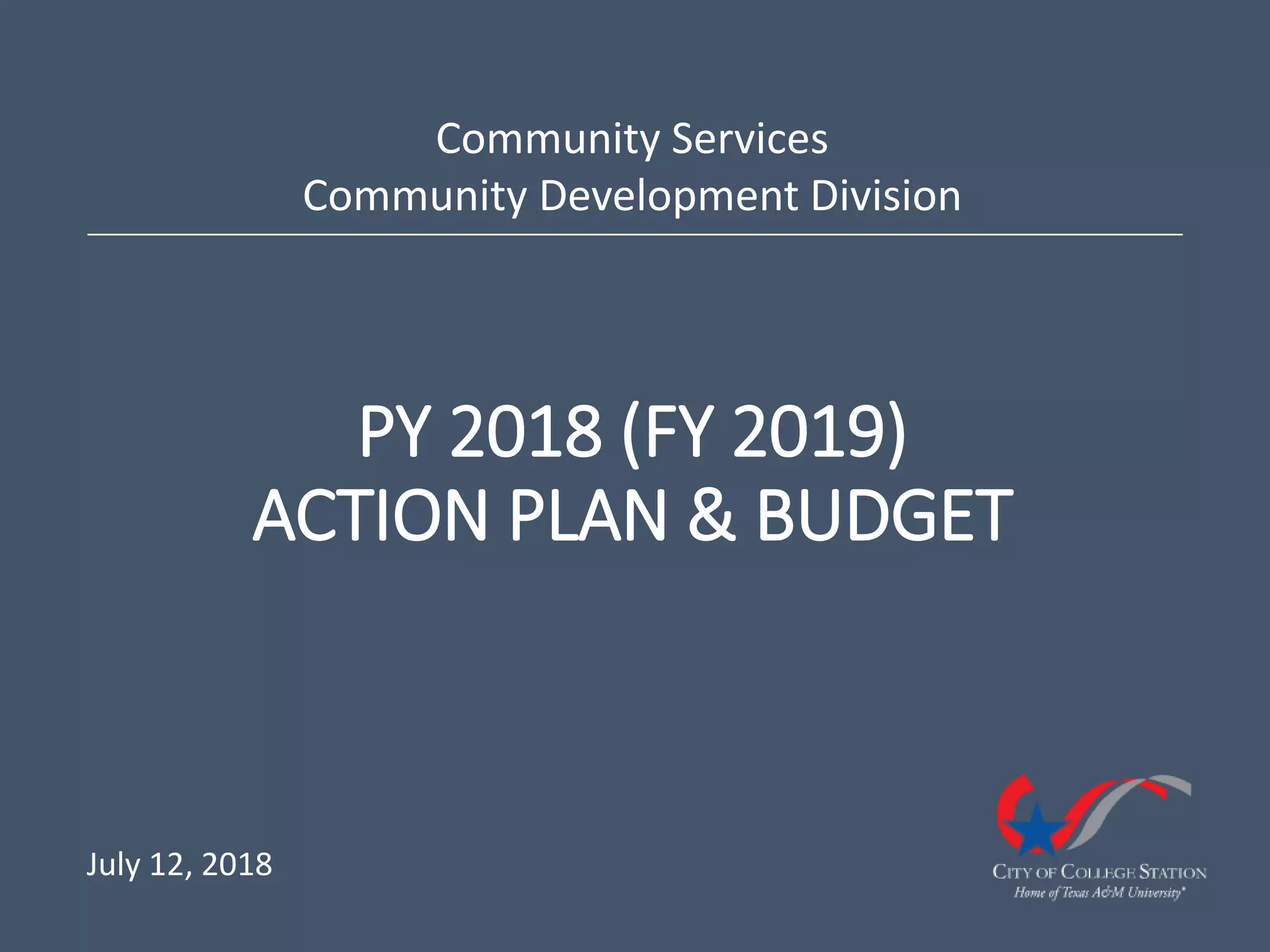 Community Development Action Plan & Budget | PPTX