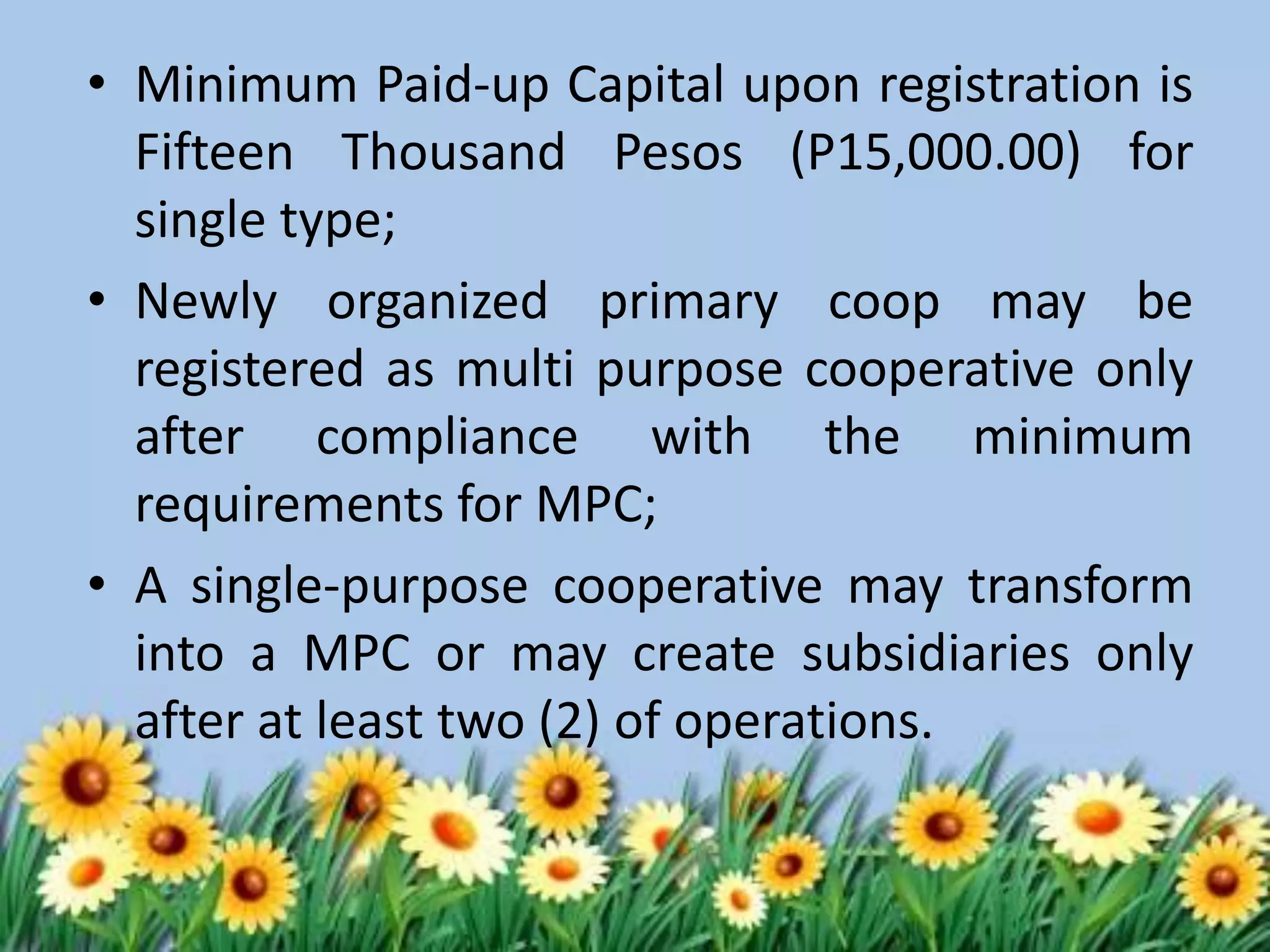Registration Guidelines of a Primary Cooperative | PPTX