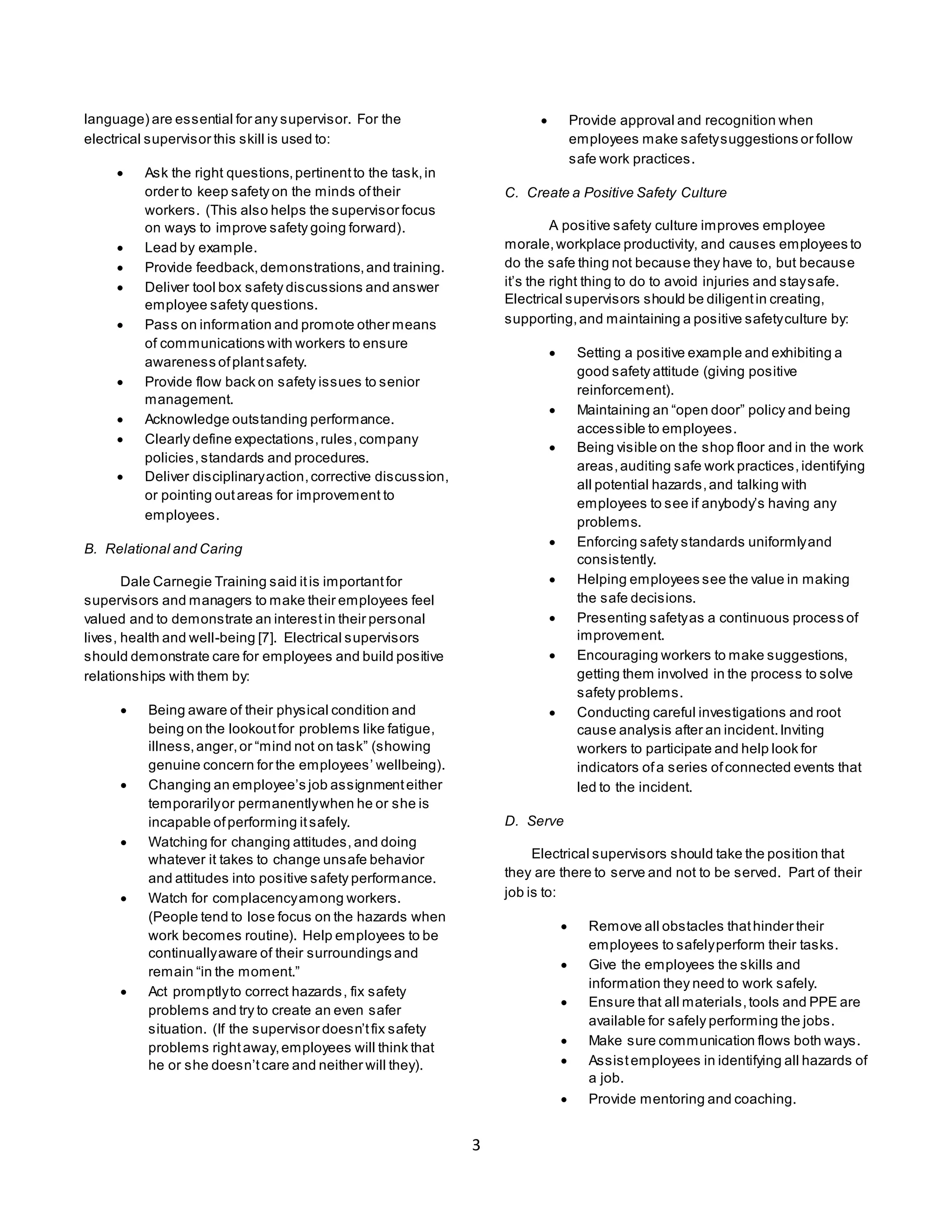 Supervising With Due Diligence for Electrical Safety | DOCX