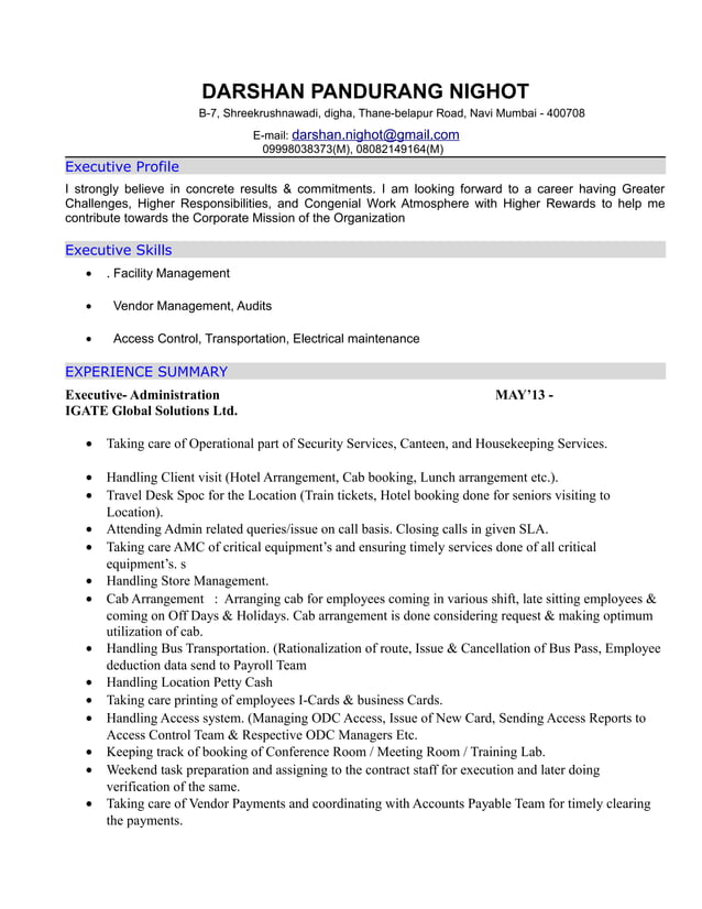 Resume_ Darshan nighot. | PDF