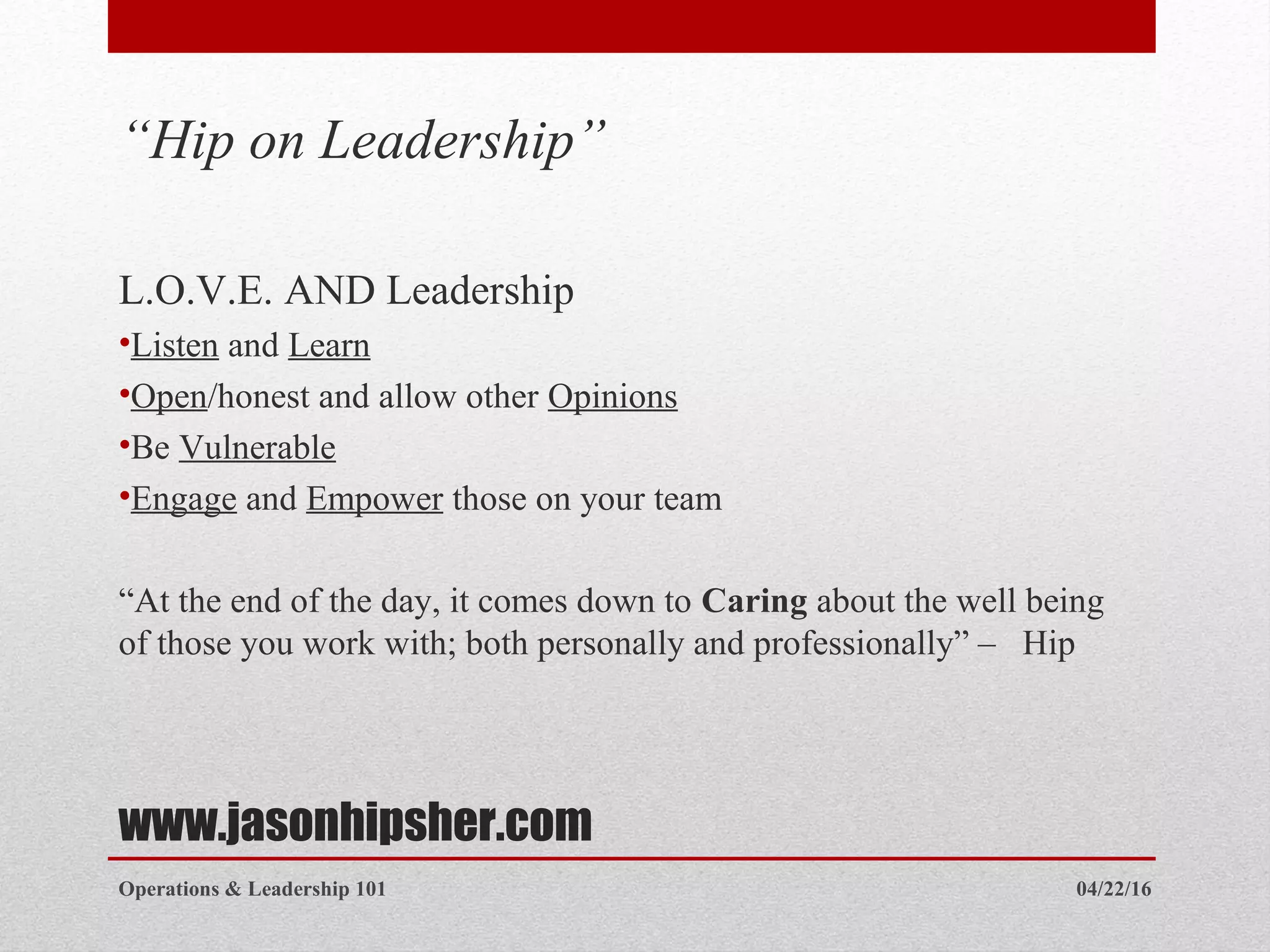 Operations & Leadership 101 | PPT