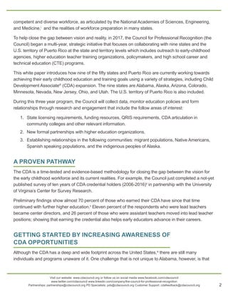 CDA First Steps Building Early Childhood Workforce Capacity | PDF