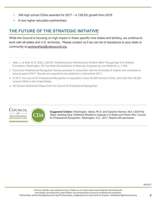 CDA First Steps Building Early Childhood Workforce Capacity | PDF