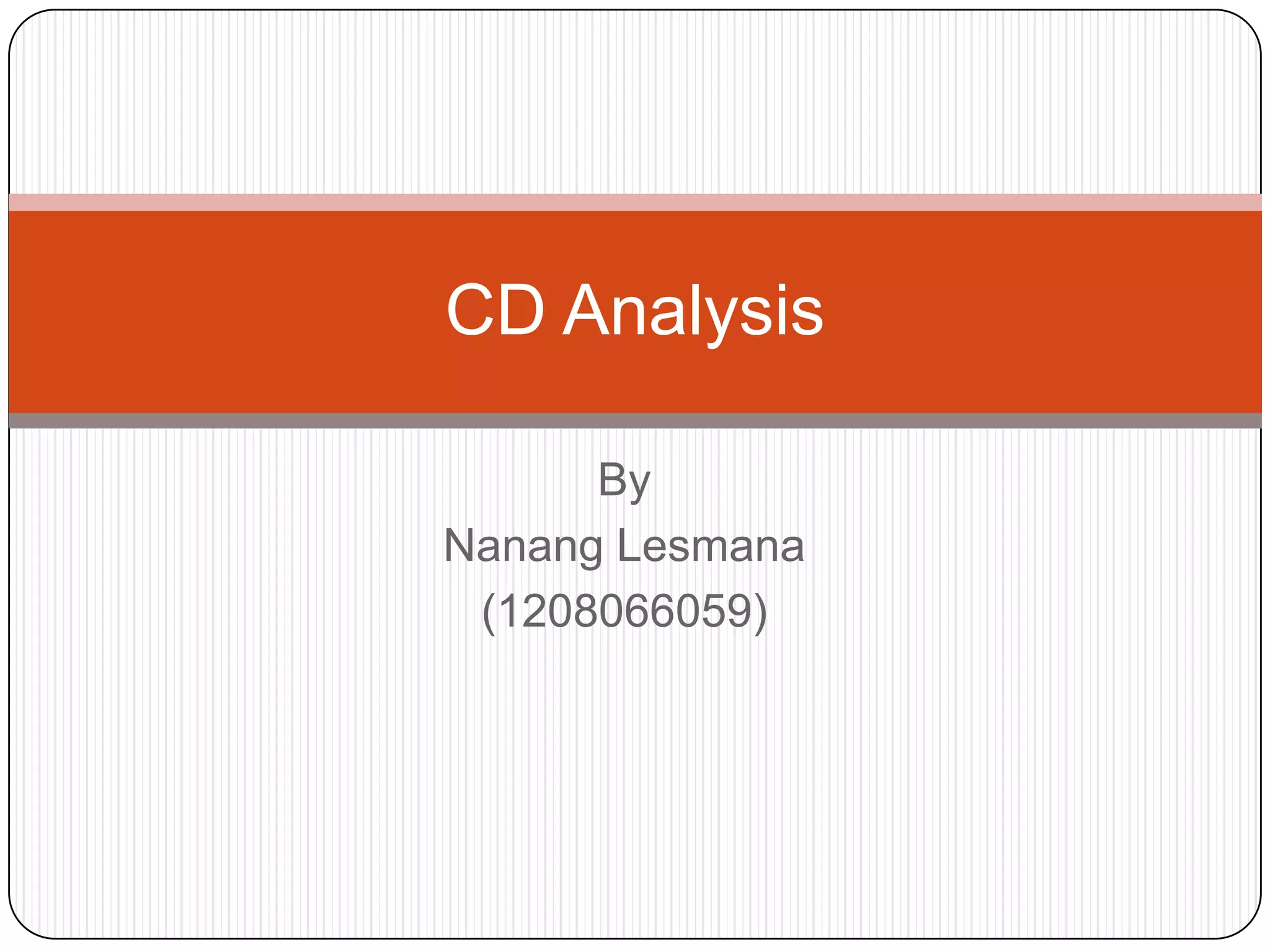 Cd analysis | PPTX | Secondary Education | Education
