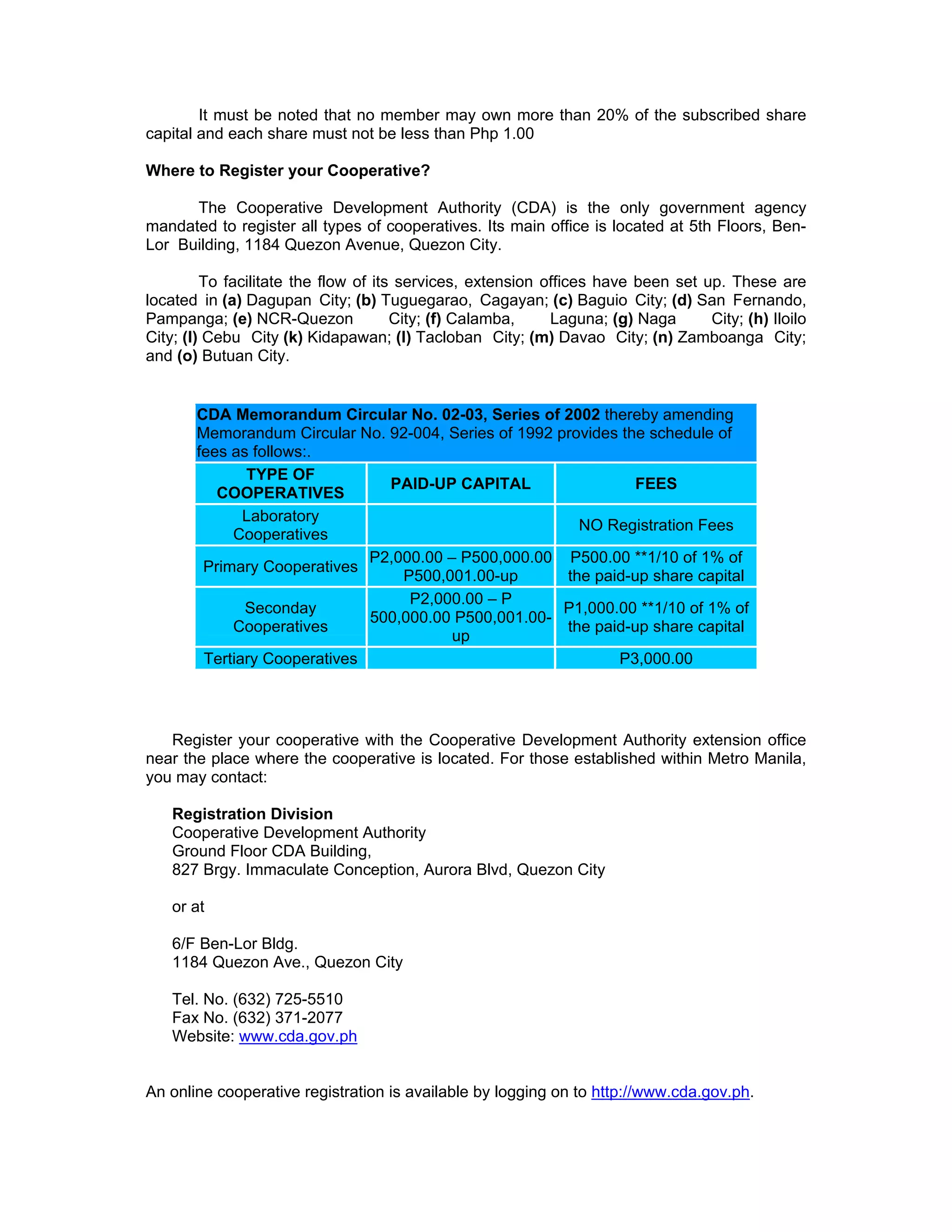 Cda registration of-cooperatives (cda) | PDF