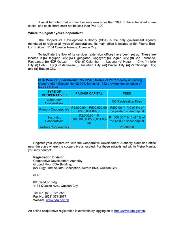 Cda registration of-cooperatives (cda) | PDF