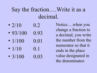 Decimal and Fraction | PPT | Homework and Study | Education
