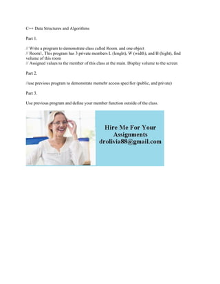 C++ Data Structures and Algorithms Part 1- -- Write a program to dem ...