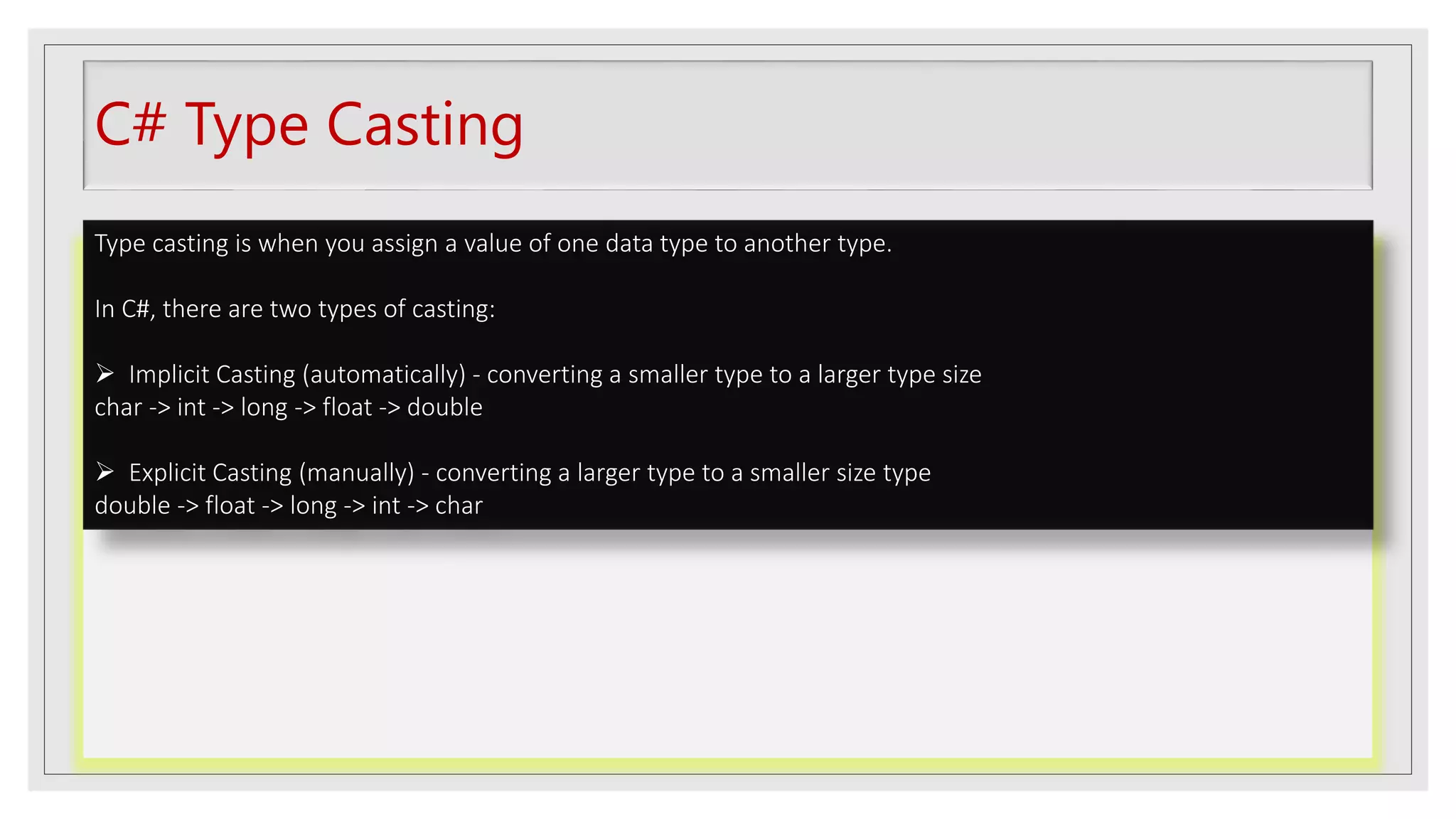 data types in C-Sharp (C#) | PPTX