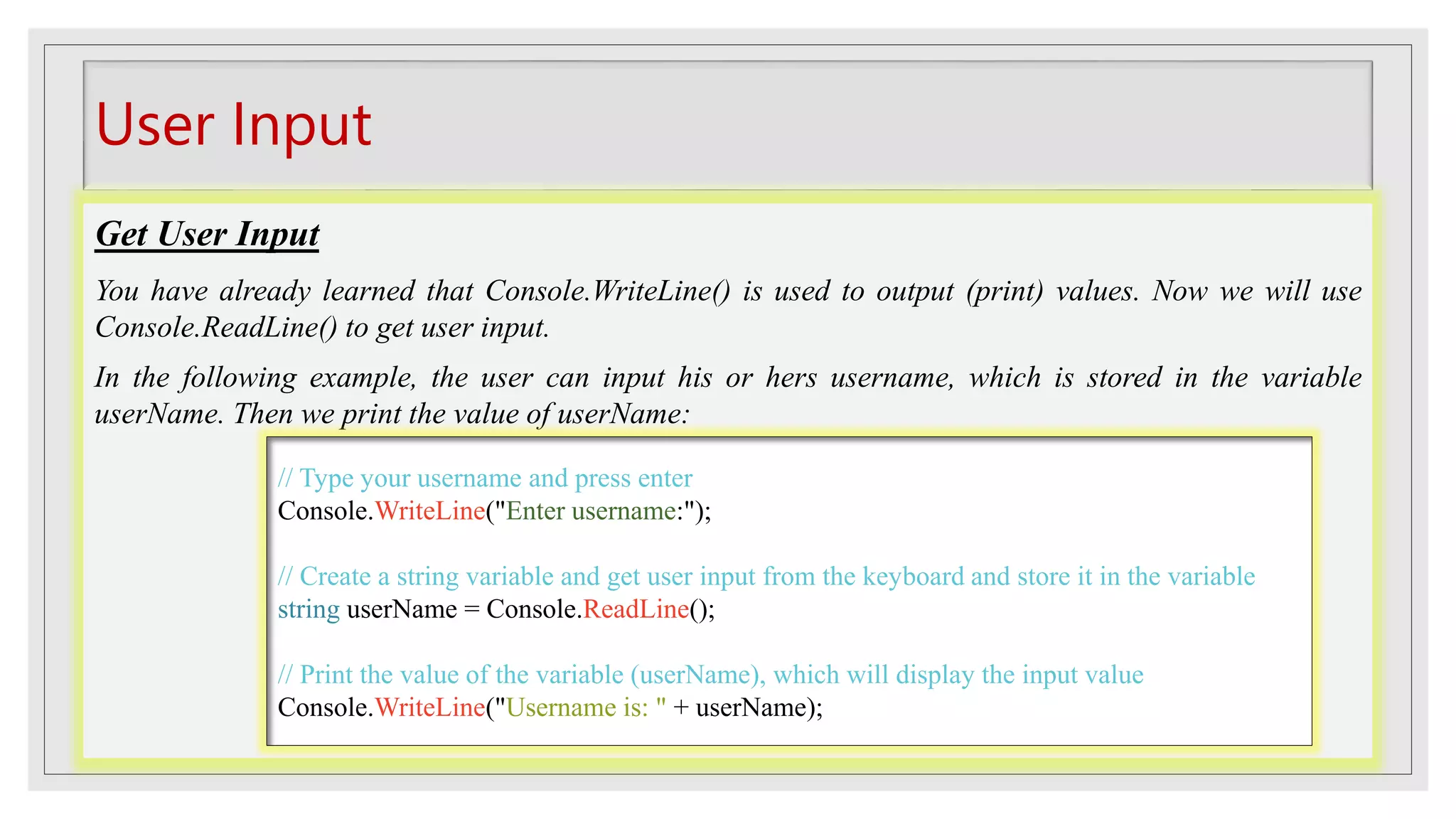 data types in C-Sharp (C#) | PPTX