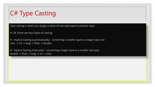 data types in C-Sharp (C#) | PPTX