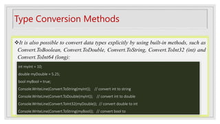 data types in C-Sharp (C#) | PPTX