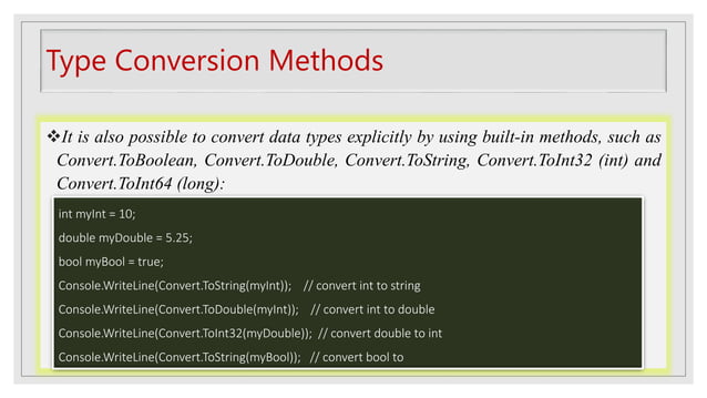 data types in C-Sharp (C#) | PPTX