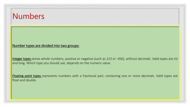 data types in C-Sharp (C#) | PPTX