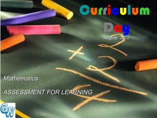 Assessment FOR Learning: Mathematics | PPT
