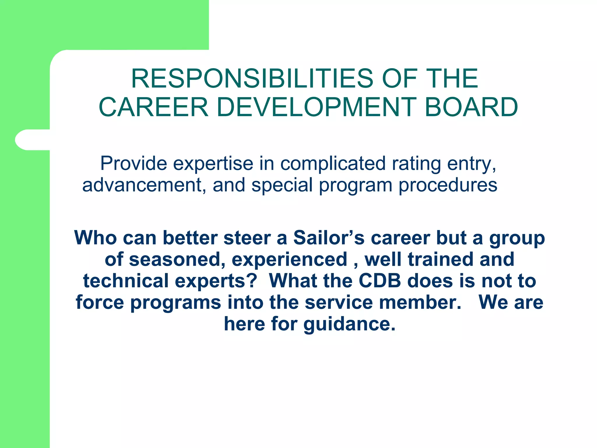 CDB, Career Development Board | PPT