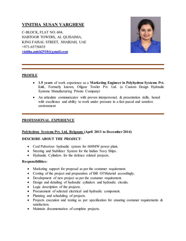 Vinitha Susan Varghese CV | DOCX | Careers