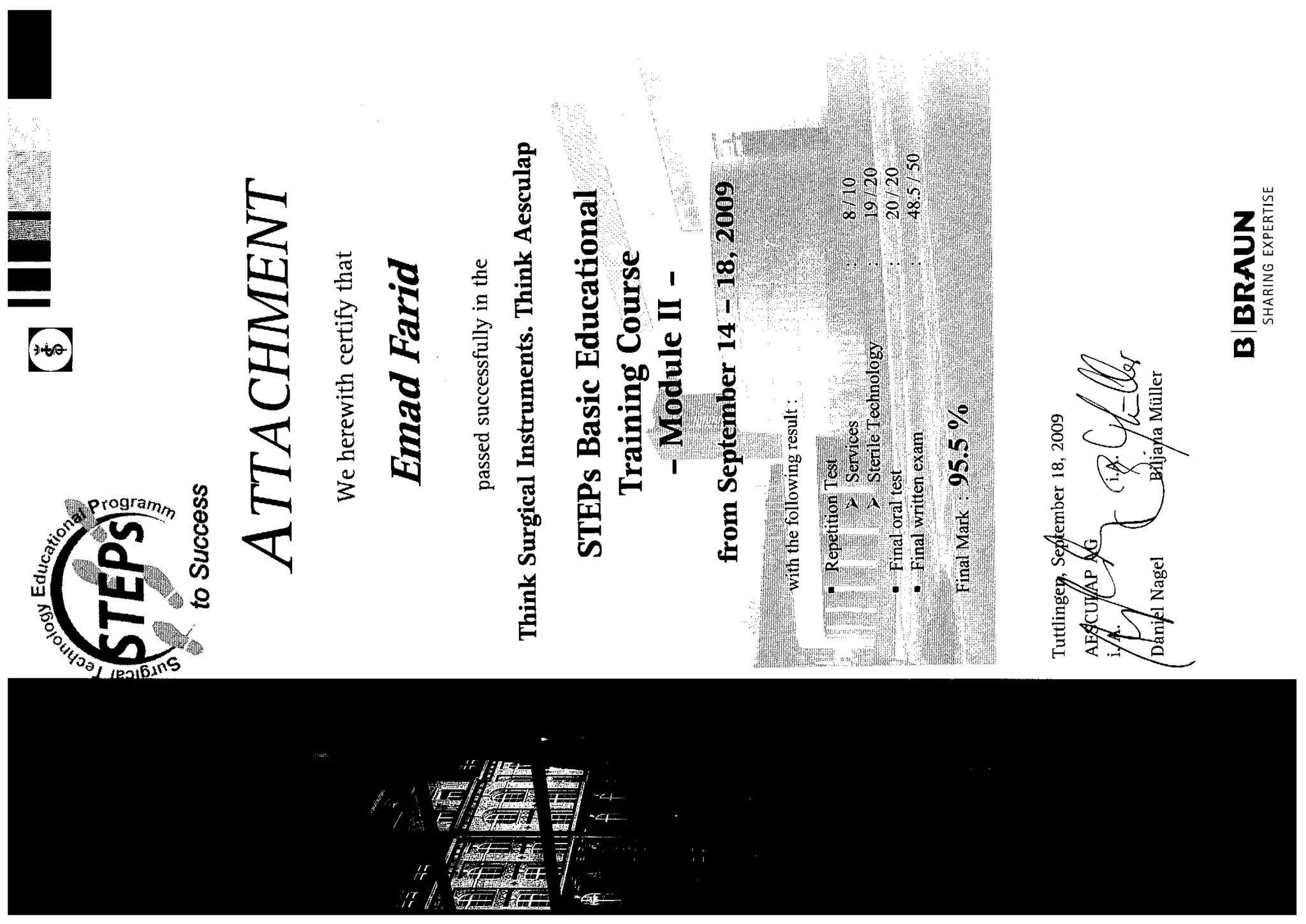 Aesculap Steps course module ii passing certificate | PDF