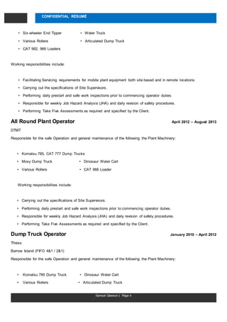 Resume Samuel Gleeson | PDF