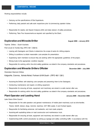 Resume Samuel Gleeson | PDF