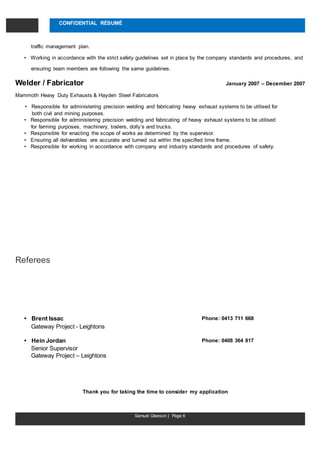 Resume Samuel Gleeson | PDF