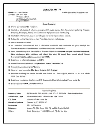 Resume_Jayadevan | DOC