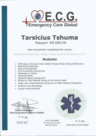 Certificates T. Tshuma | PDF