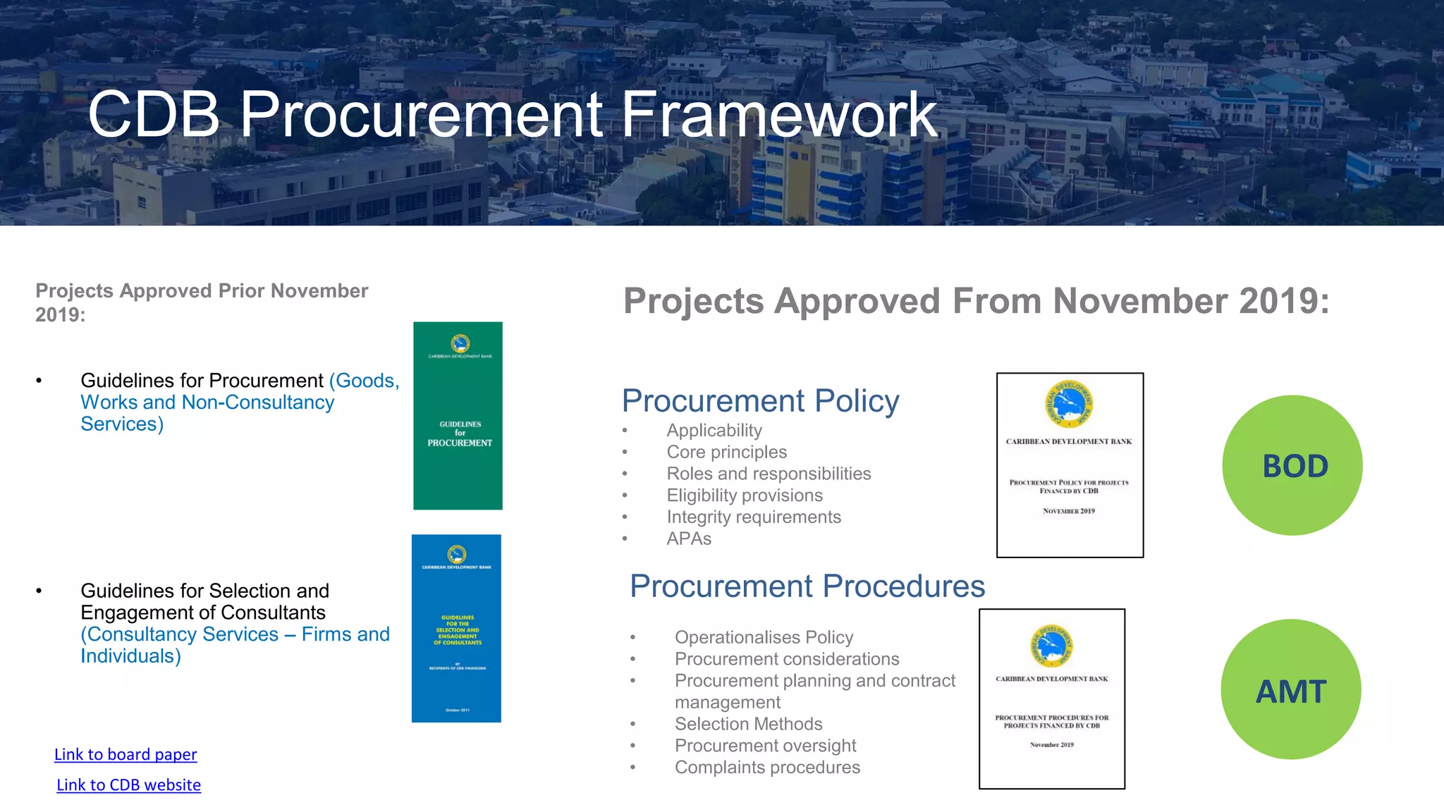 Overview of CDB's new Procurement Framework | PDF