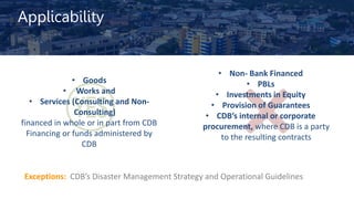 Overview of CDB's new Procurement Framework | PDF