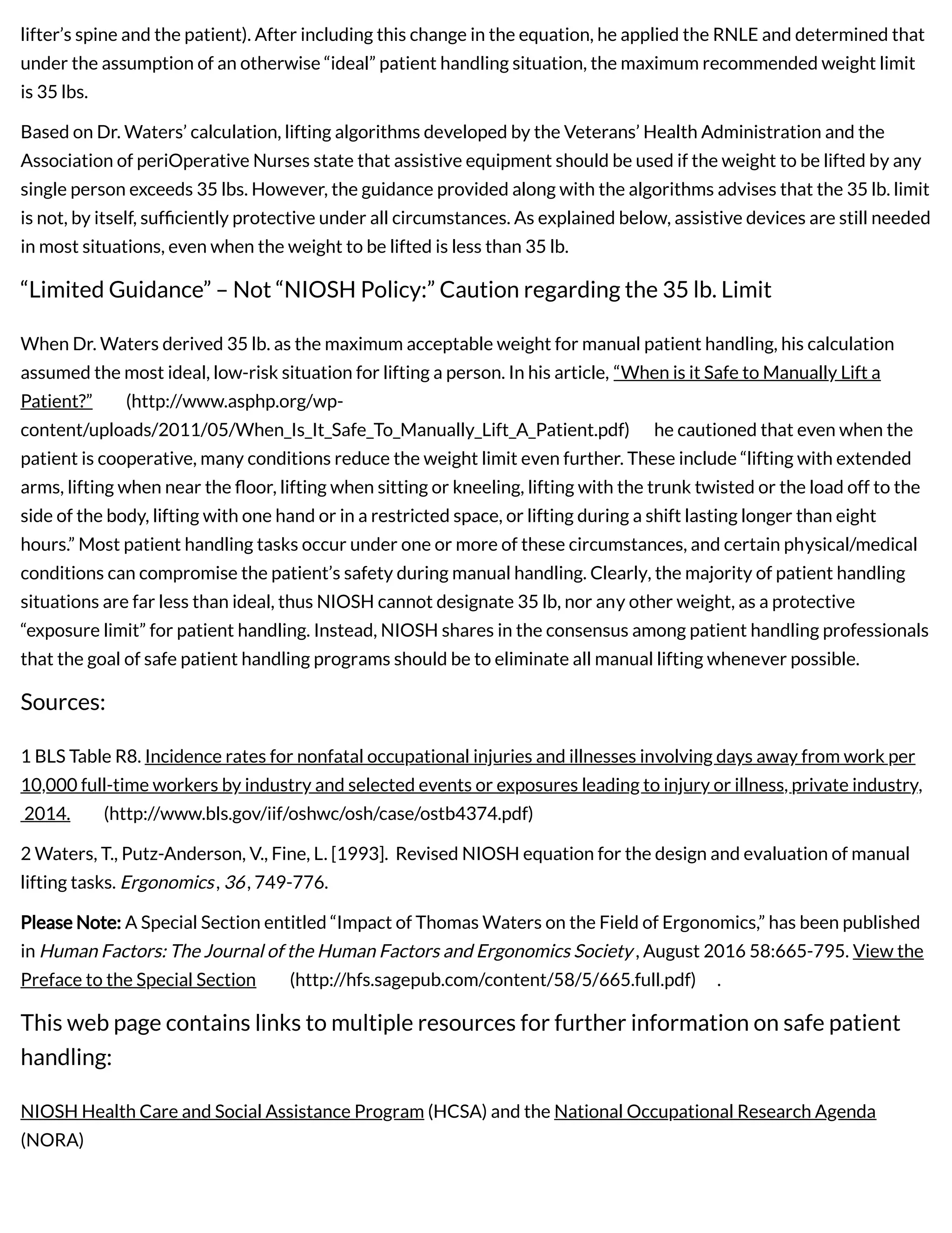 Cdc safe patient handling and mobility (sphm) - niosh workplace safety and health topic | PDF ...