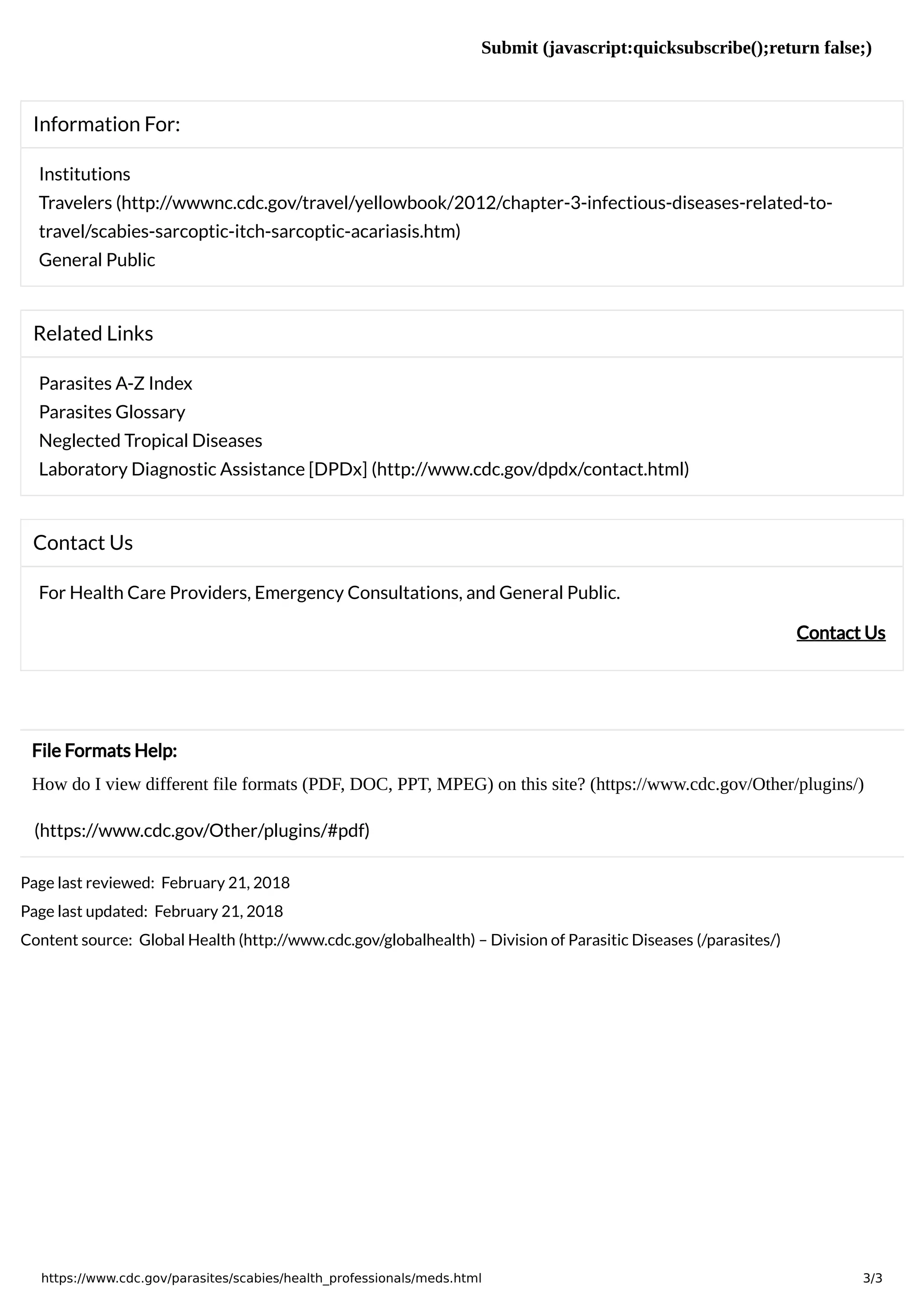 Cdc scabies - medications | PDF