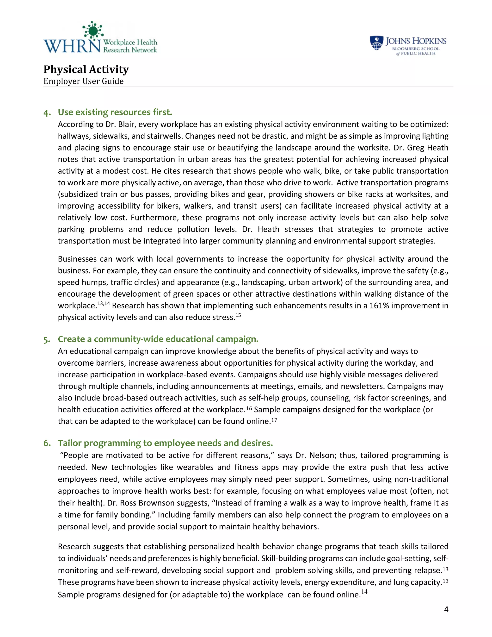 Cdc physical activity employer guide | PDF