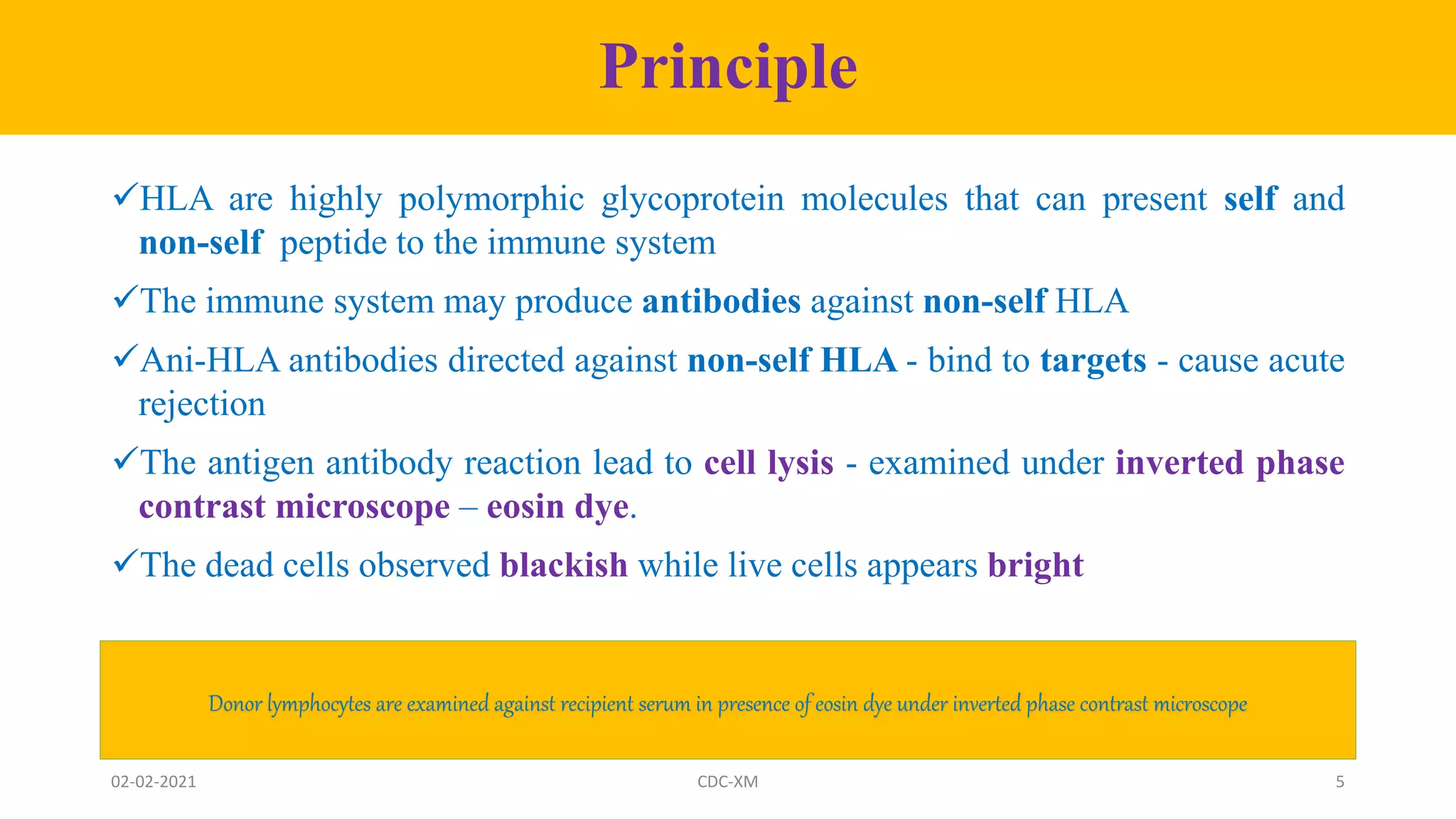 CDC-XM / Complement dependent cytotoxicity -crossmatch | PPTX