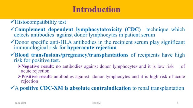 CDC-XM / Complement dependent cytotoxicity -crossmatch | PPT