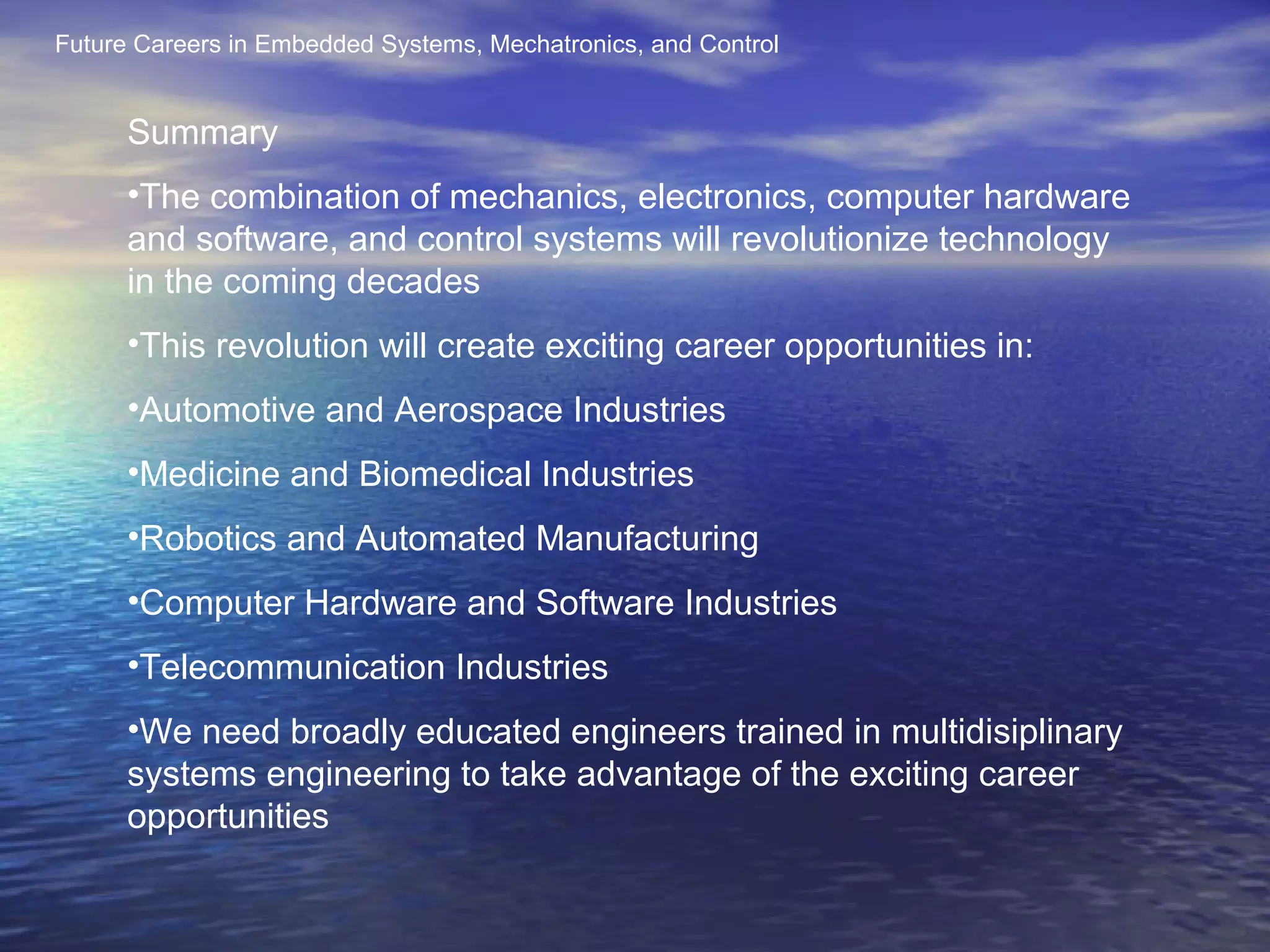 Mechatronics, Embedded System, | PPT