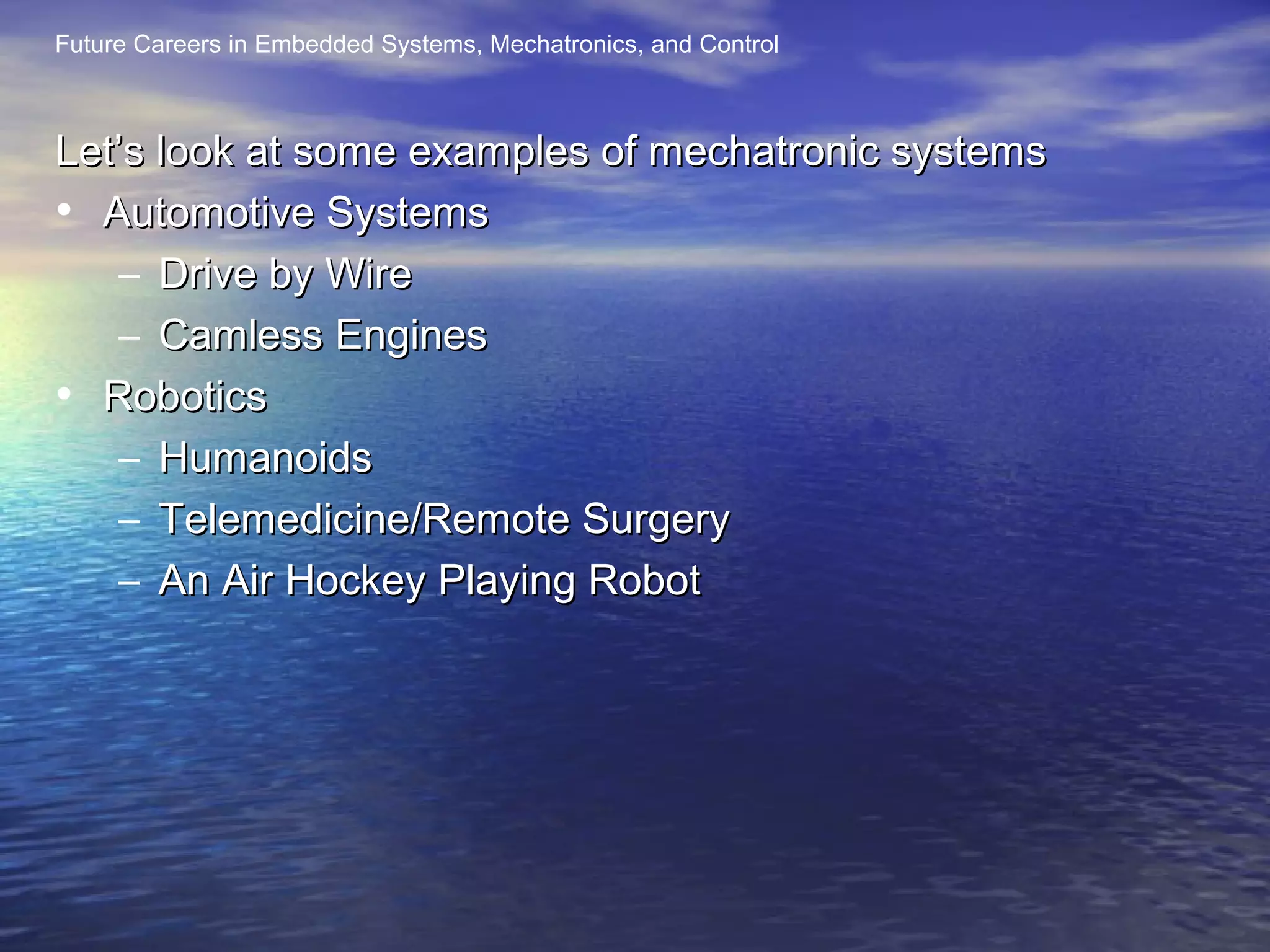 Mechatronics, Embedded System, | PPT