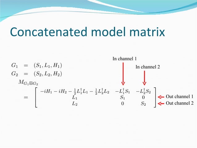 Synthesis of linear quantum stochastic systems via quantum feedback networks | PPT