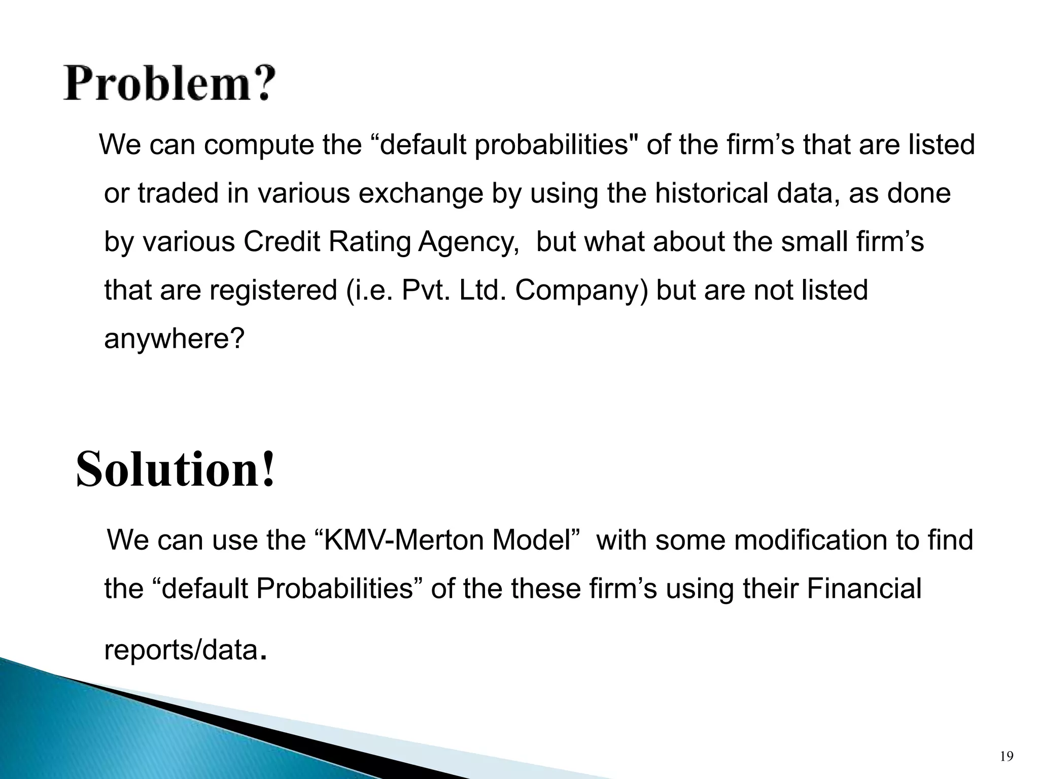 Credit Risk- Prob. of Default | PPTX