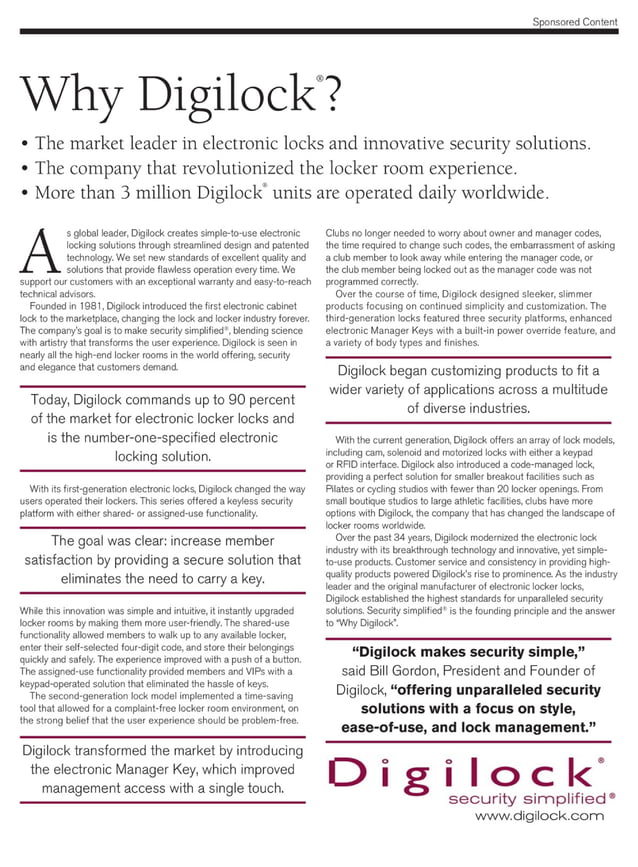 Why Digilock Article in Athletic Business Magazine | PDF