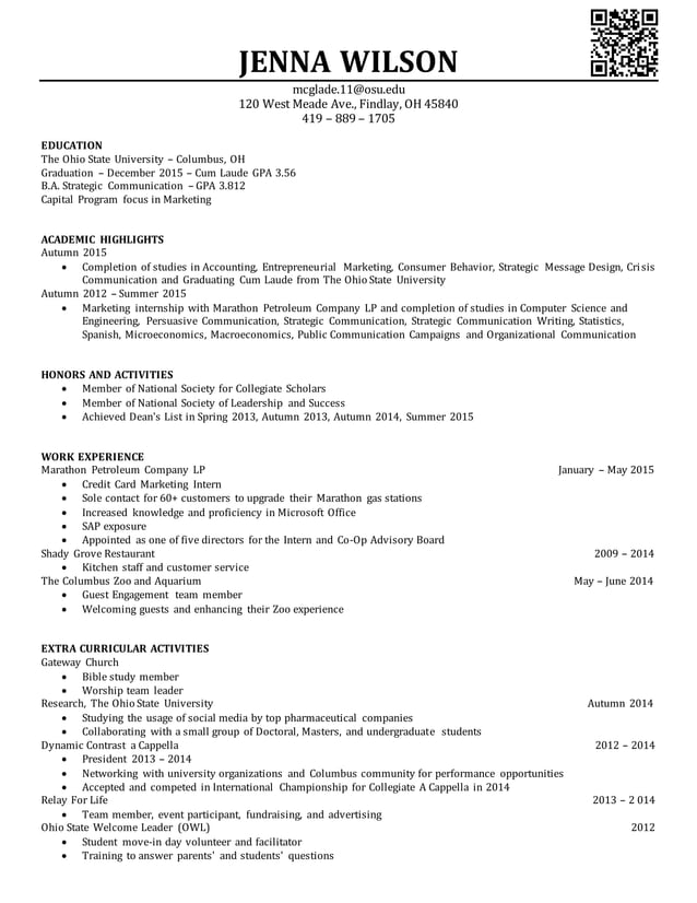 Resume - Jenna Wilson | PDF