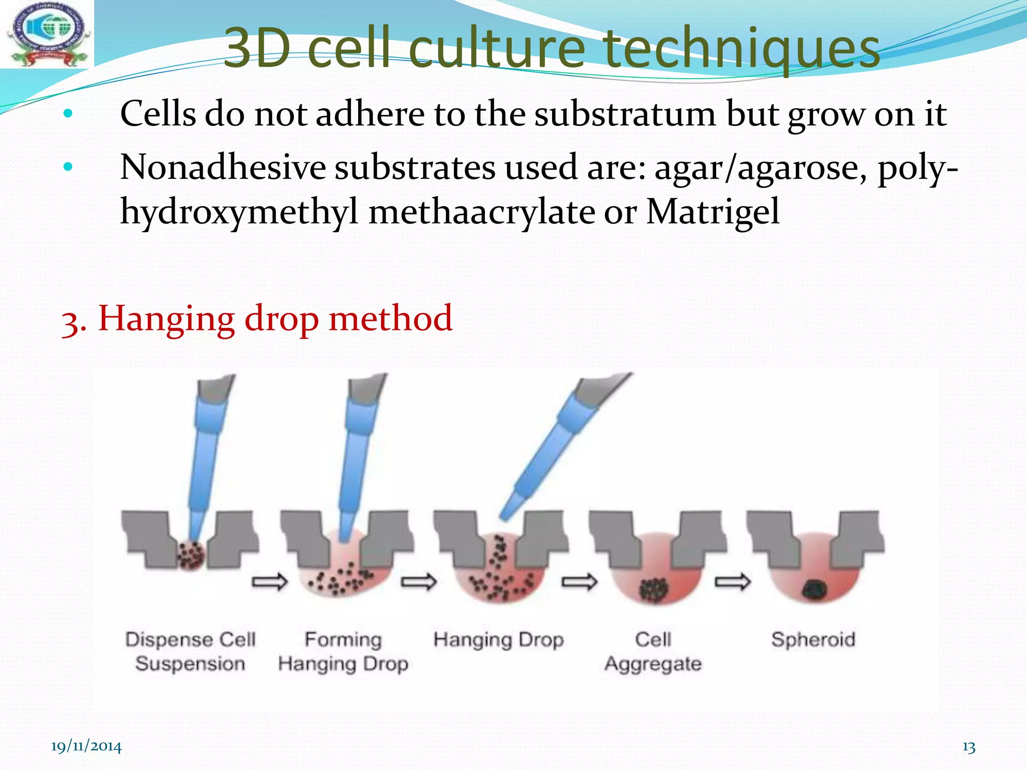 3D cell culture techniques for the tumor models | PPTX