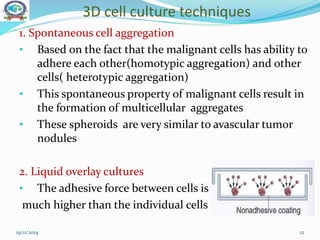 3D cell culture techniques for the tumor models | PPTX