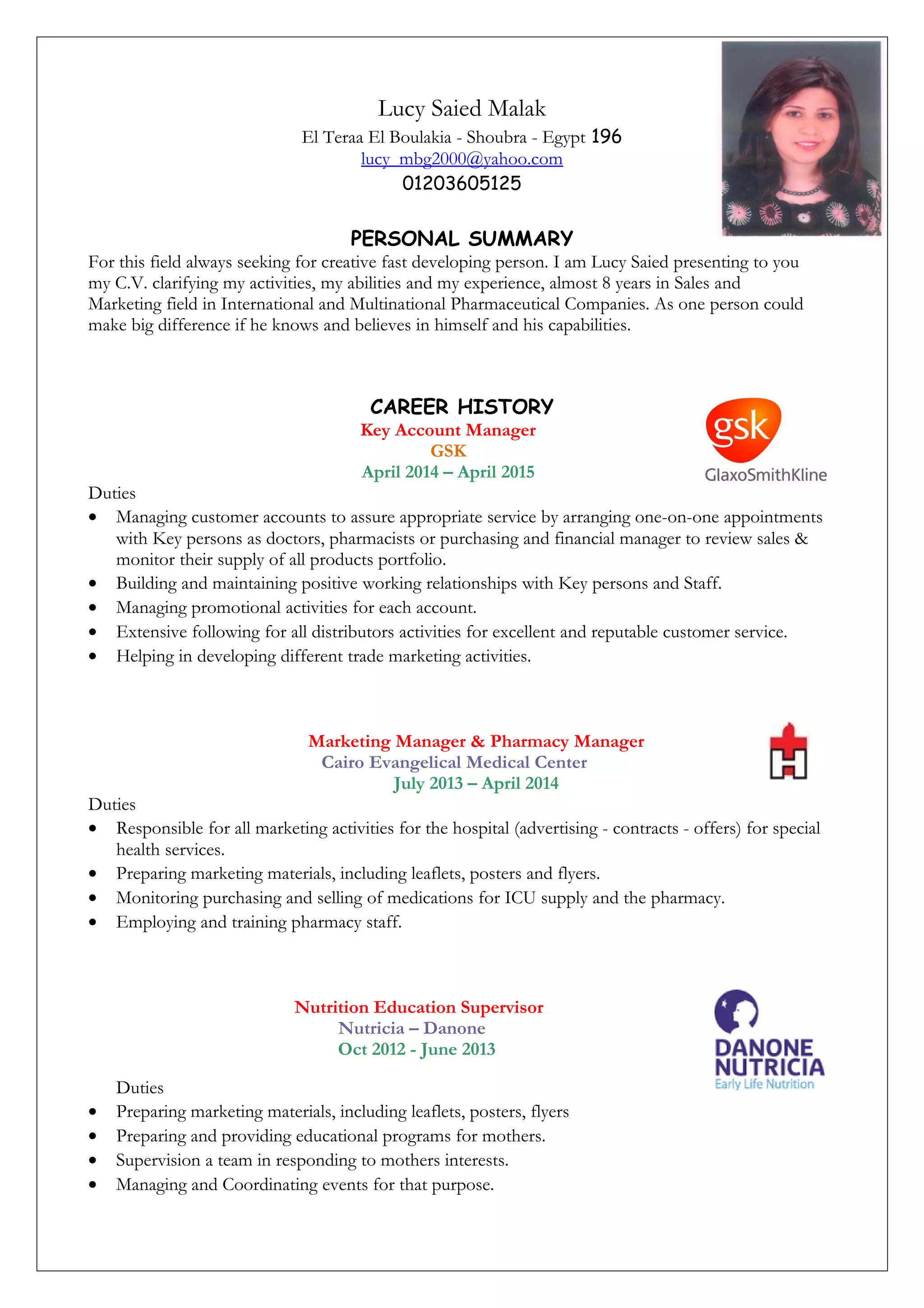 Lucy Said Cv | DOC | Pharmaceutical Industry | Industries