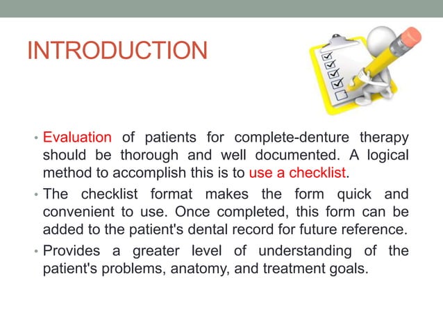 Complete denture case history | PPTX | Dental Health | Diseases and ...