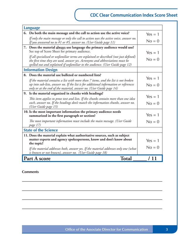 Cdc comm index score cards | PDF