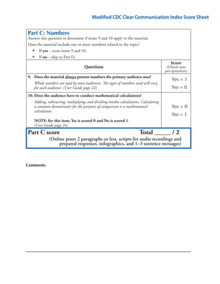 Cdc comm index score sheet | PDF