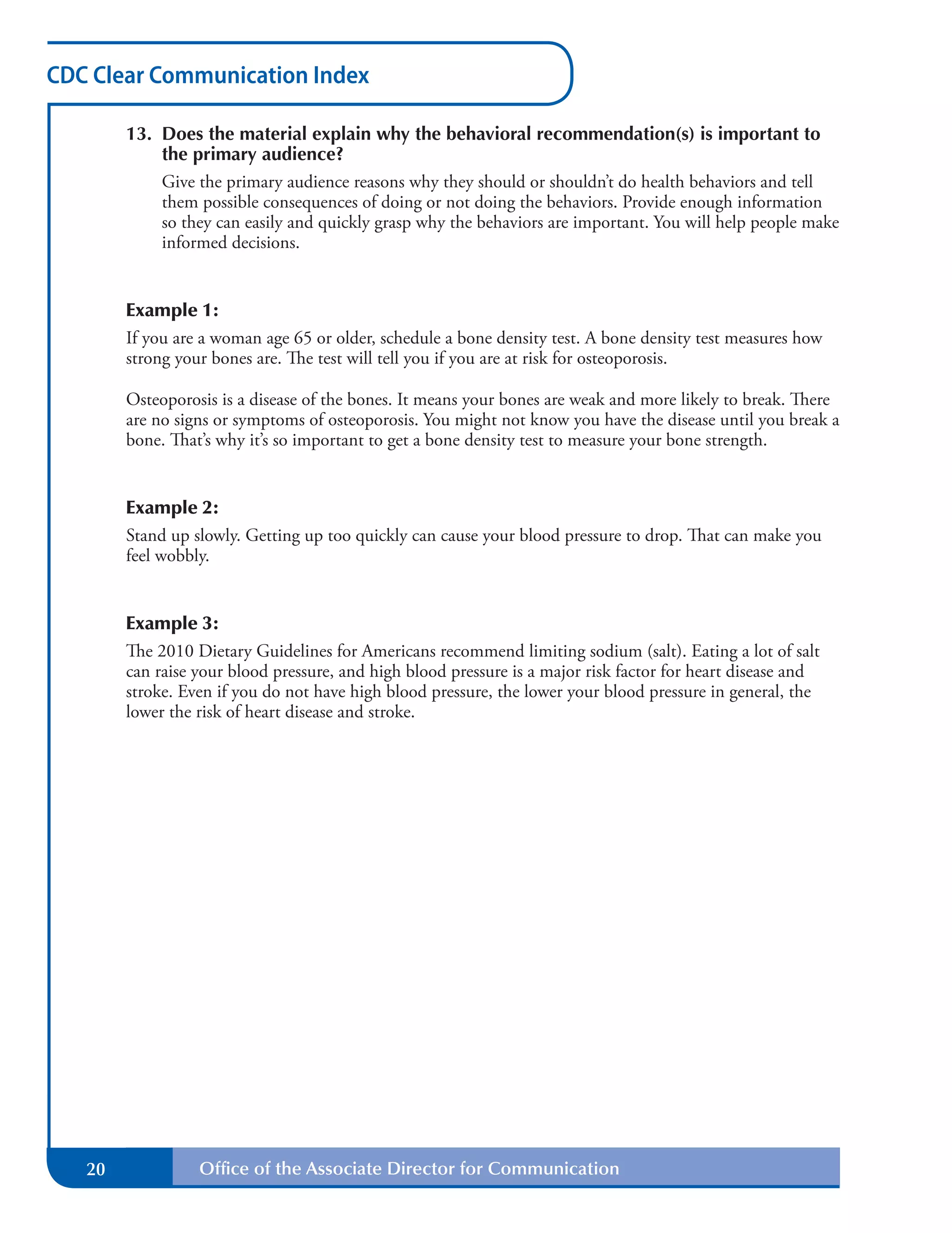 Cdc communication index | PDF | Medical Health