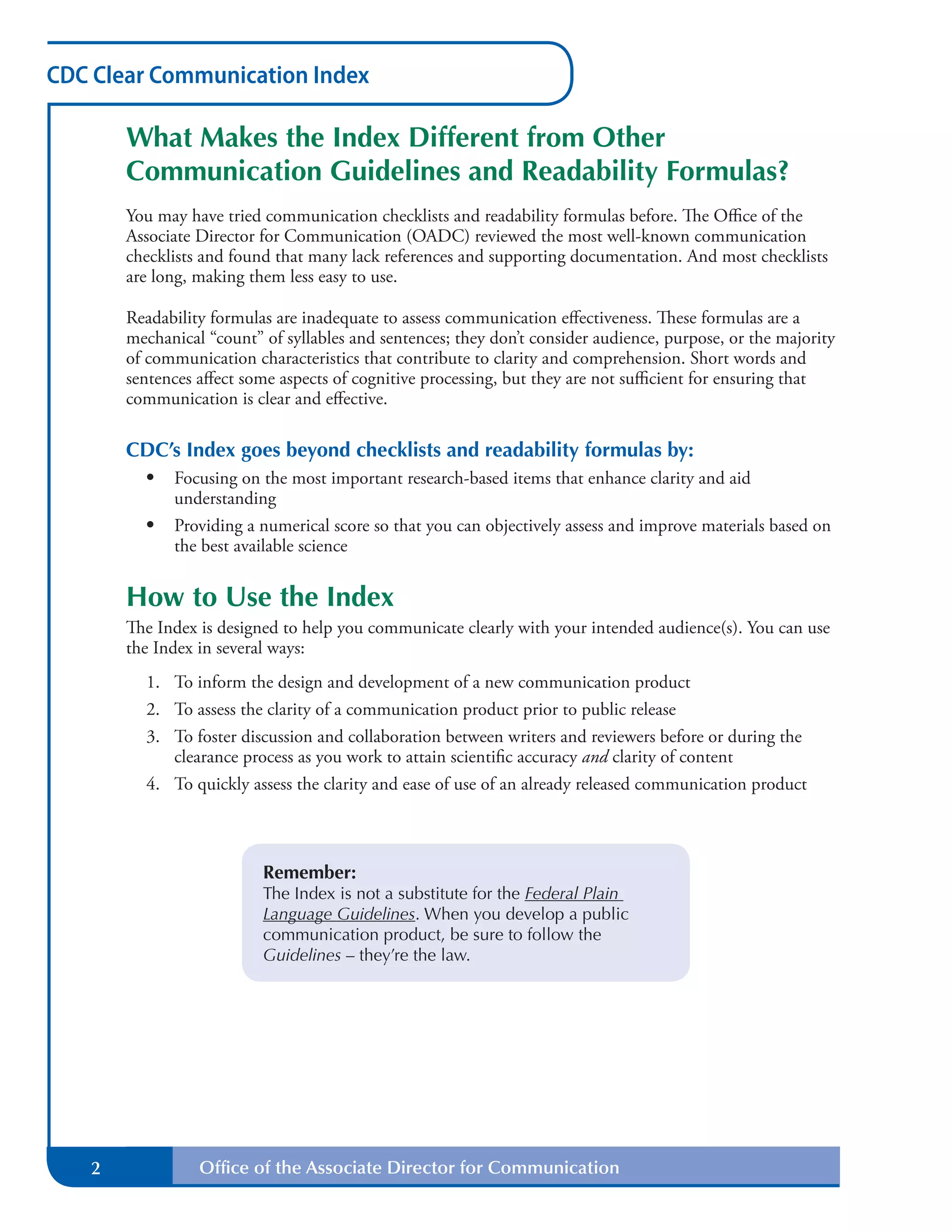 Cdc communication index | PDF | Medical Health